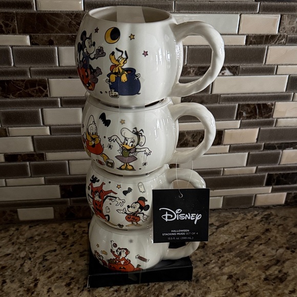 Disney | Dining | Disney Halloween Character Mug Set Black And White ...